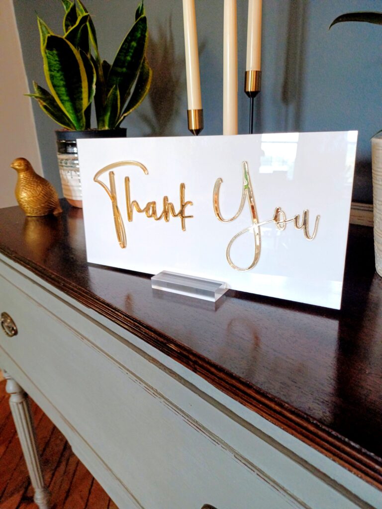 Mirror Gold Acrylic Collection - Borrowed Somethings Sign Rentals